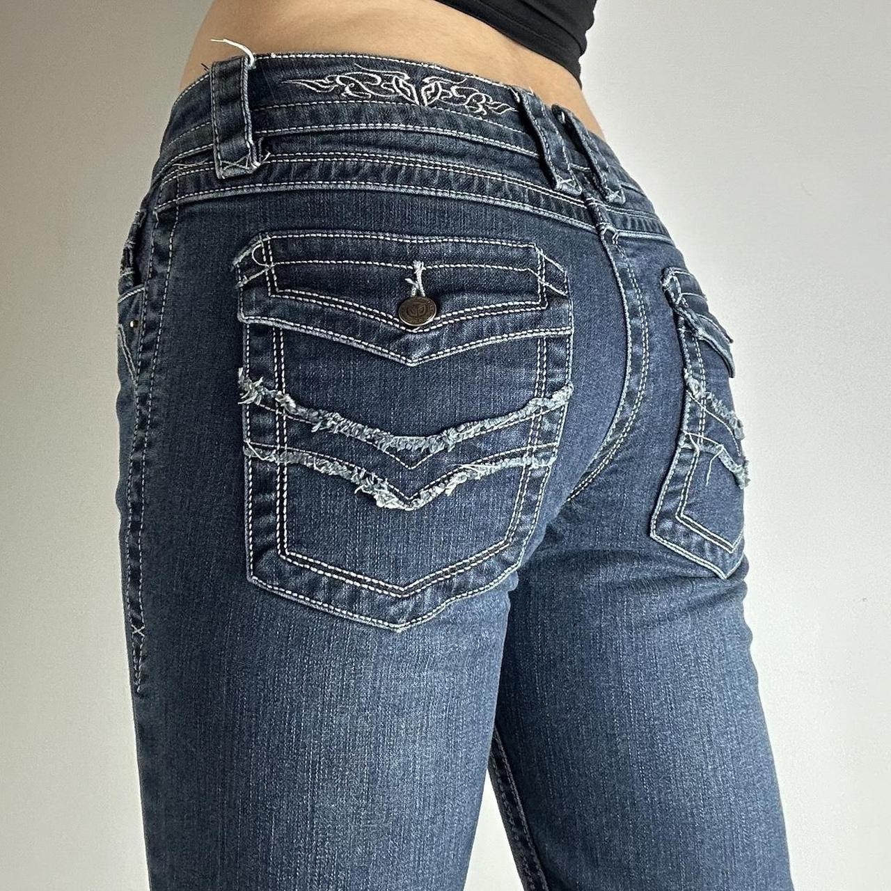 Coolest 2000s low rise jeans, super detailed jeans!... - Depop