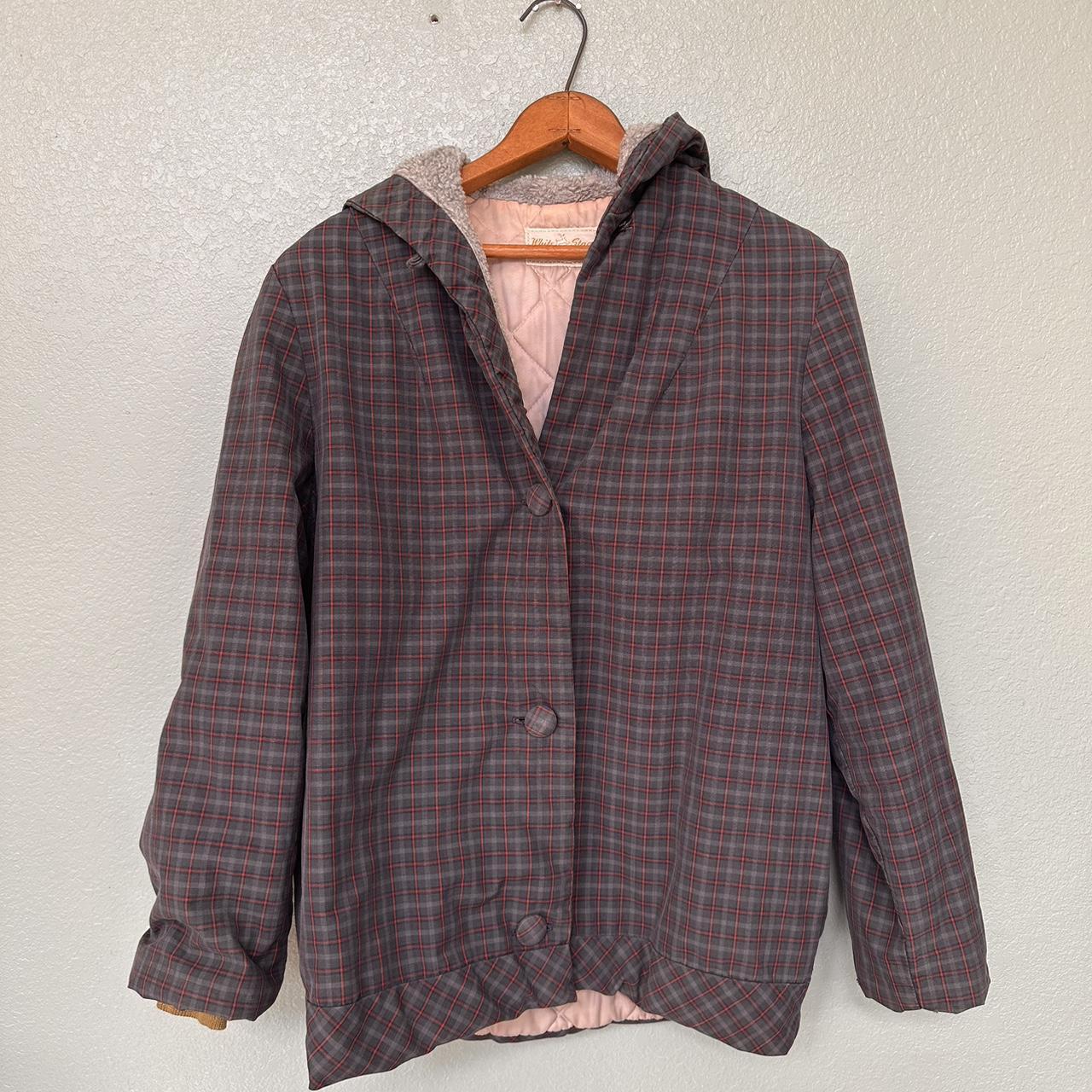 Plaid white stag jacket Mens size medium but runs big - Depop