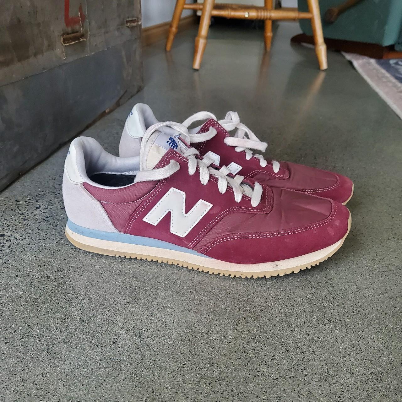 New Balance comp 100 shoes. Burgundy colour. Near... - Depop