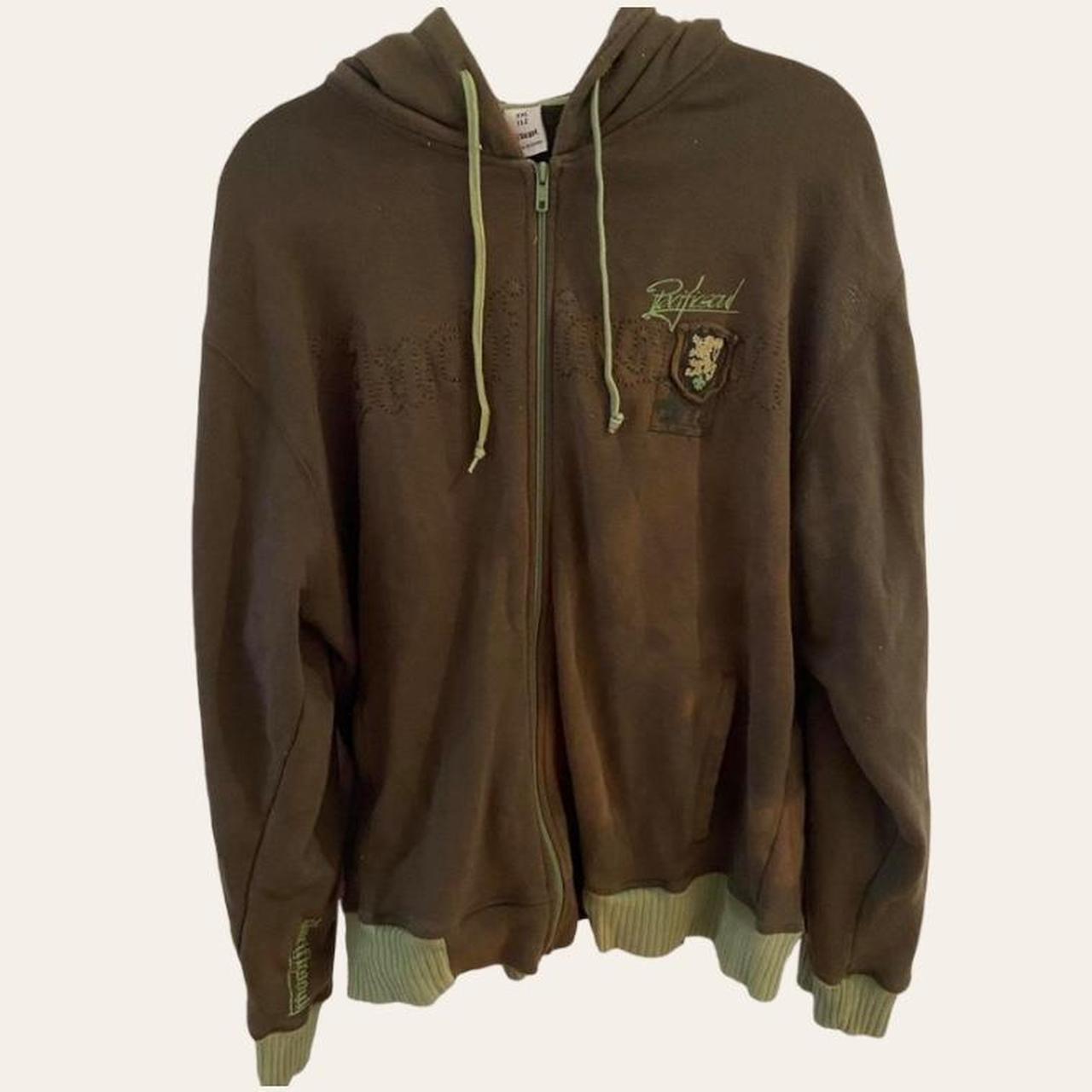 00’s oversized zip up hoodie Labelled XXL, runs... - Depop