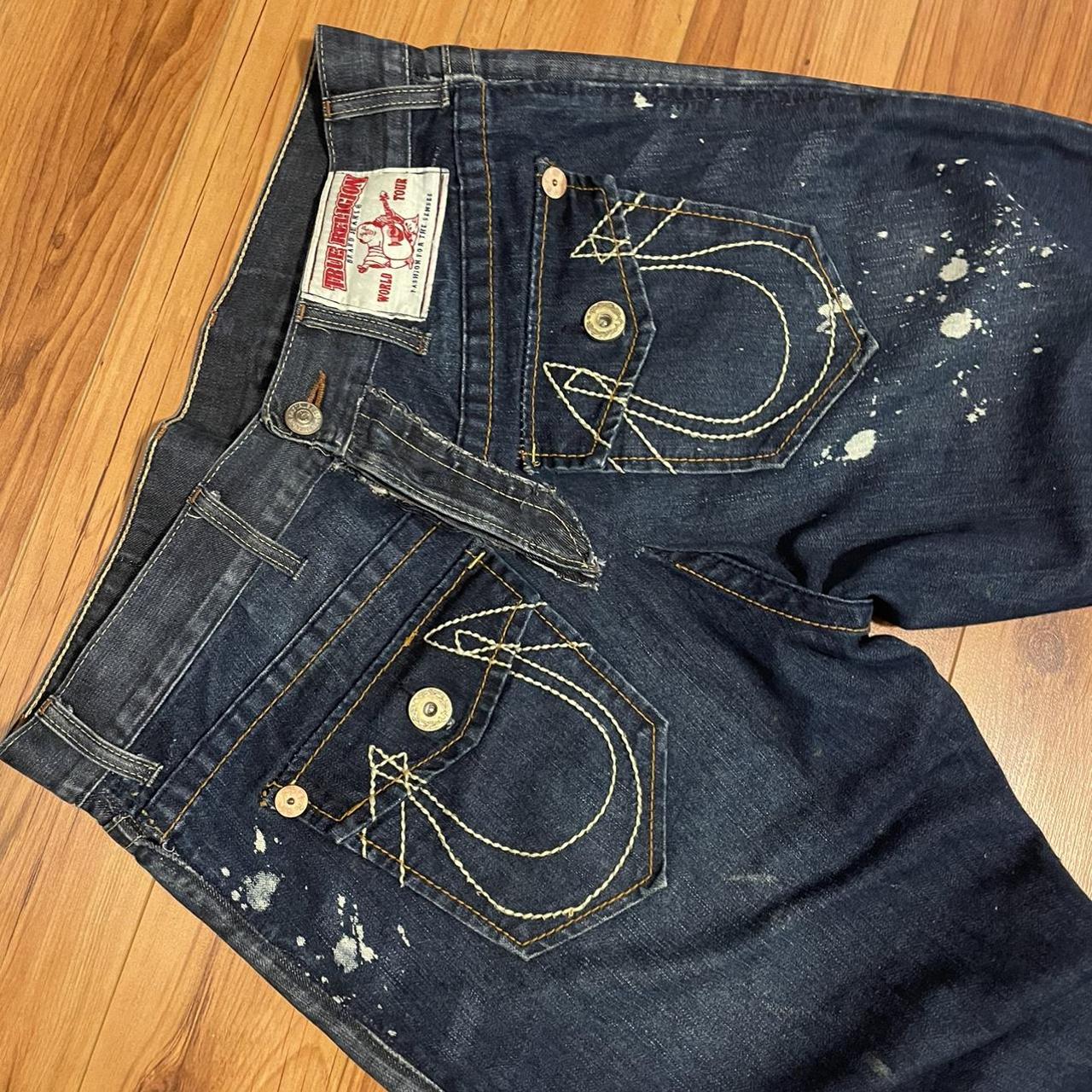 Custom stacked true religion jeans with custom true... - Depop