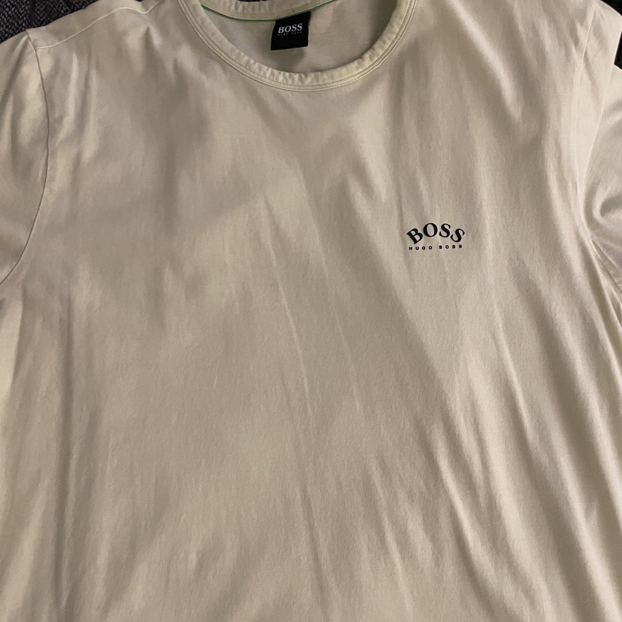 Hugo Boss Lime green logo t shirt - Size... - Depop