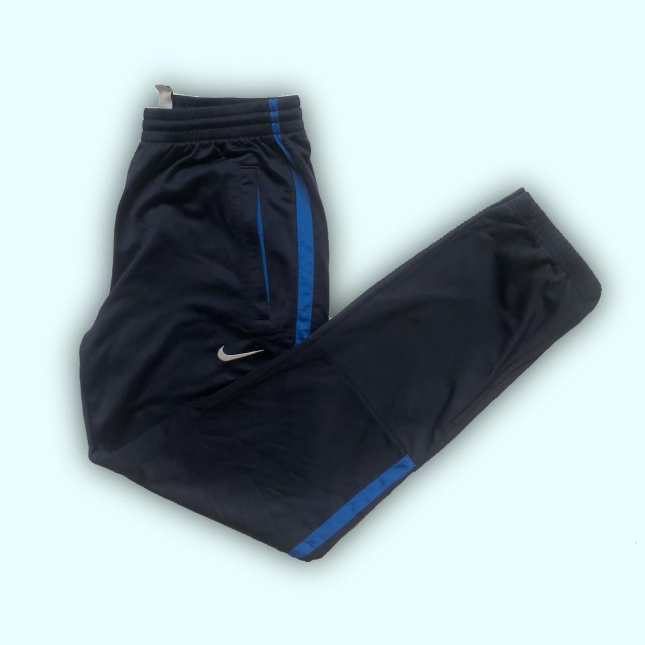 Lovely Nike swoosh tick trackies. Navy blue and a... - Depop