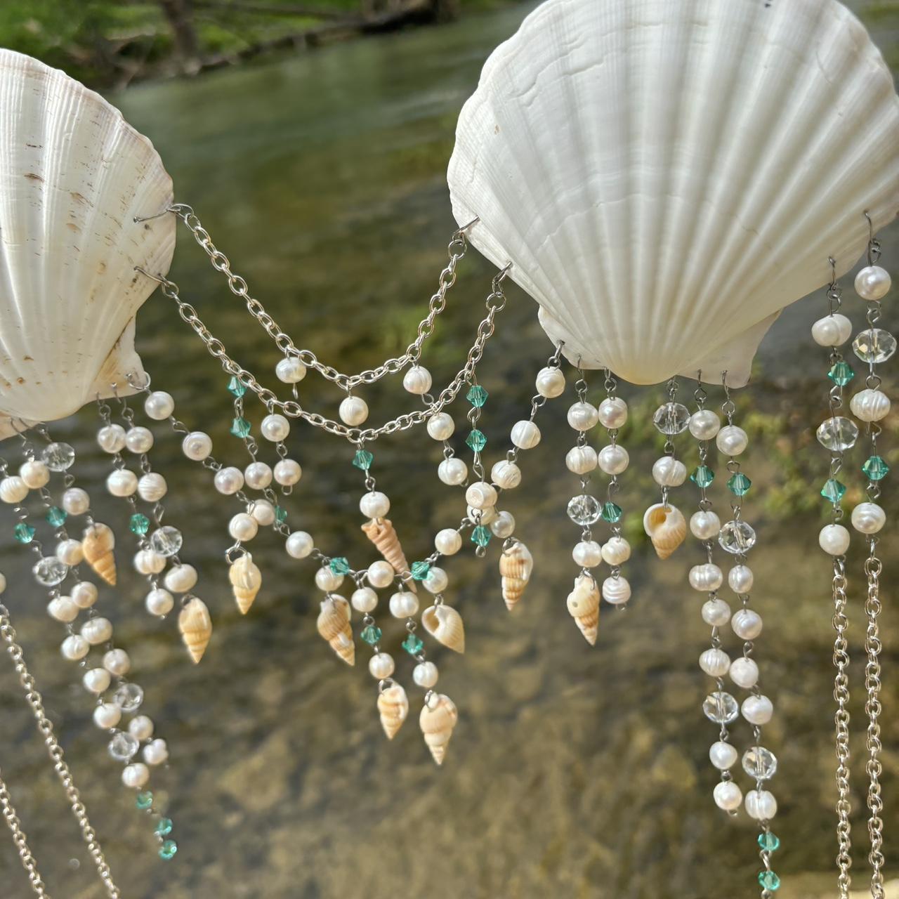 Handmade mermaid festival/rave top. Real shells,... - Depop