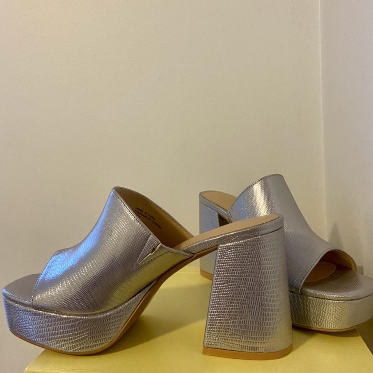 Silver croc platform mule (NWOT) 🪩never worn but... - Depop