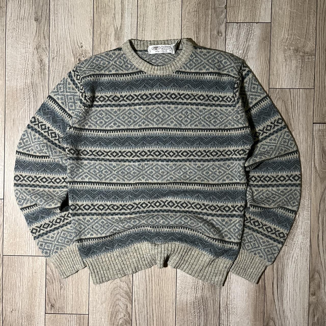 Vintage Retro Pebble Beach Light Blue and Cream... | Depop