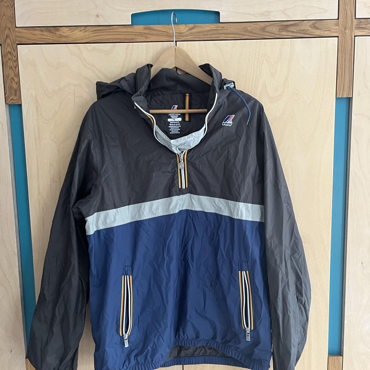 KWay smock pullover jacket, lined so a bit warmer... - Depop