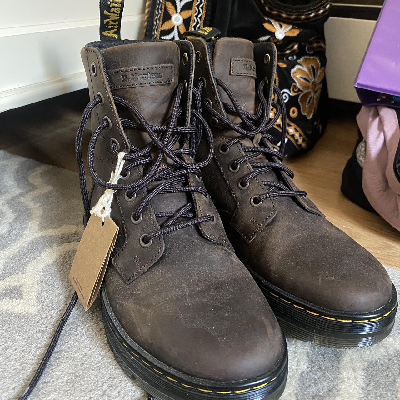 Brown doc martens size 6/7 never worn, brand new... - Depop