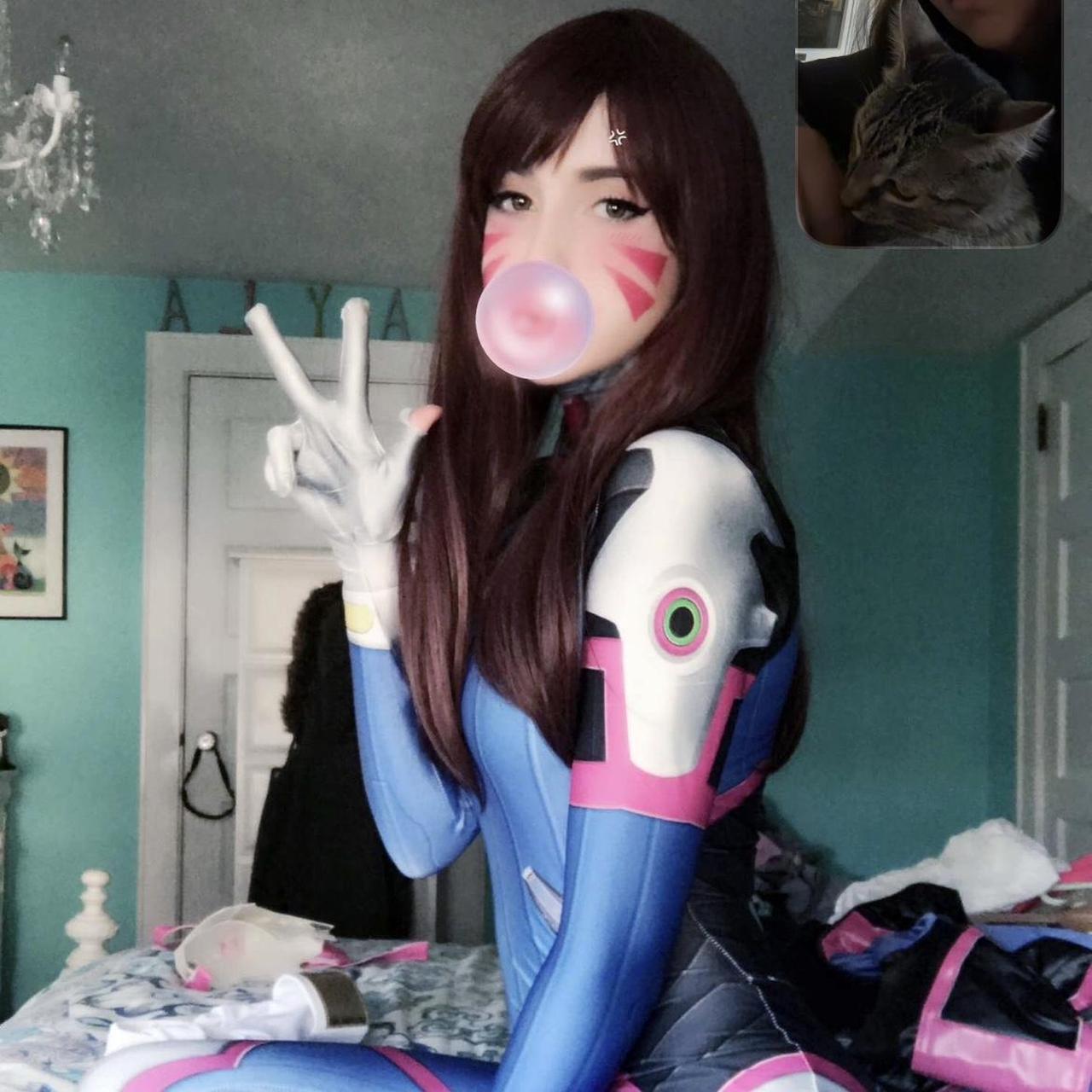 Brown long cosplay wig (worn for DVA overwatch) - Depop