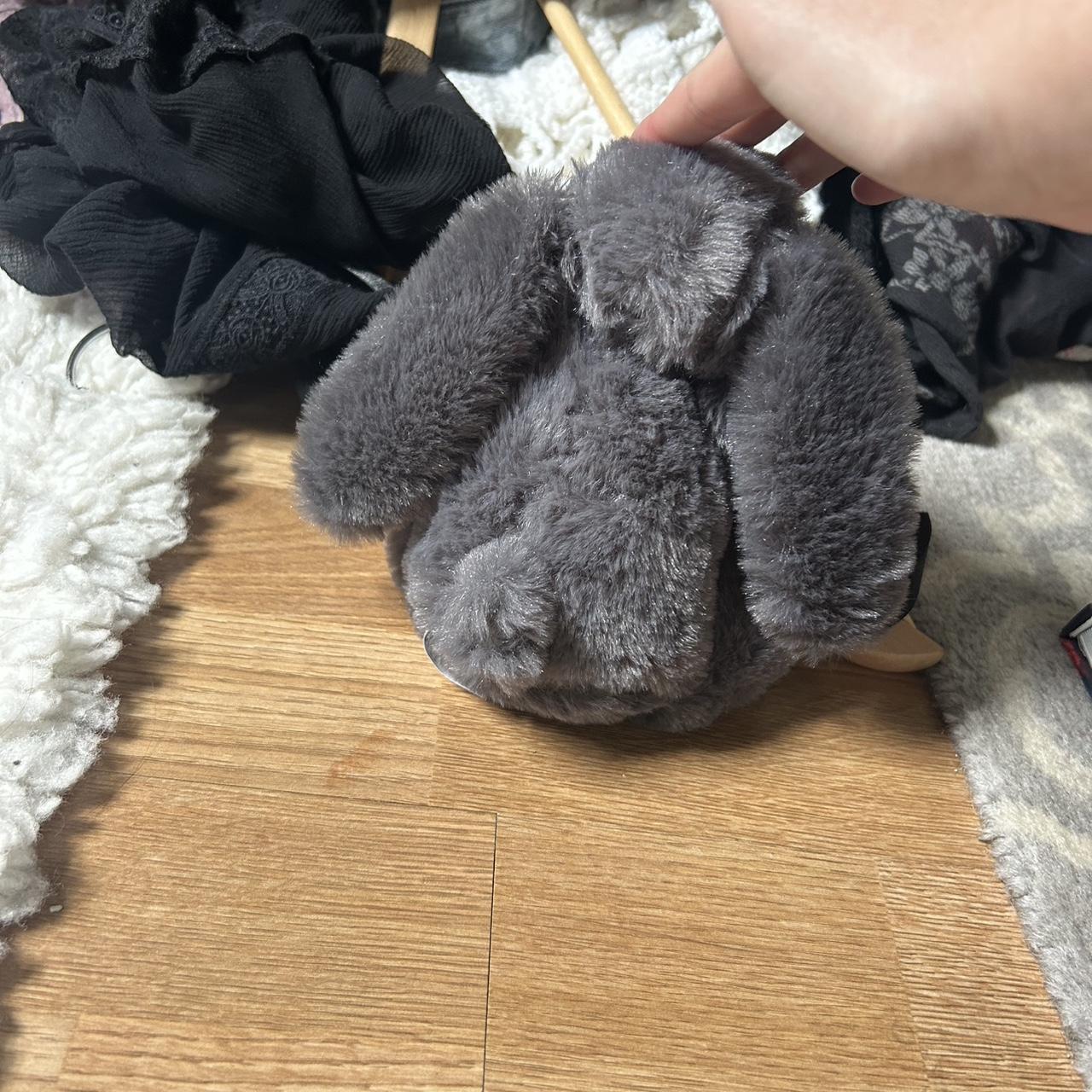 Halloween jelly cat dupe, black bunny with pumpkin | Depop