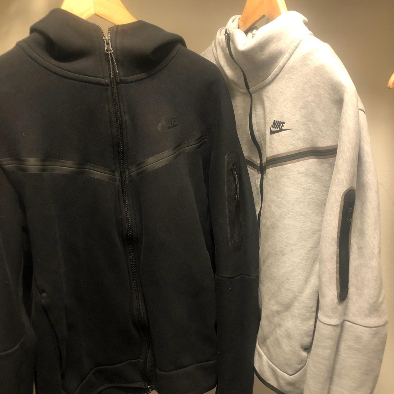 Black and Grey Nike tech Fleece Slightly used Size... - Depop
