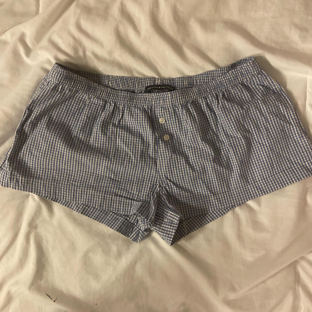 BRAND NEW WITH TAGS blue and white gingham boxer... | Depop