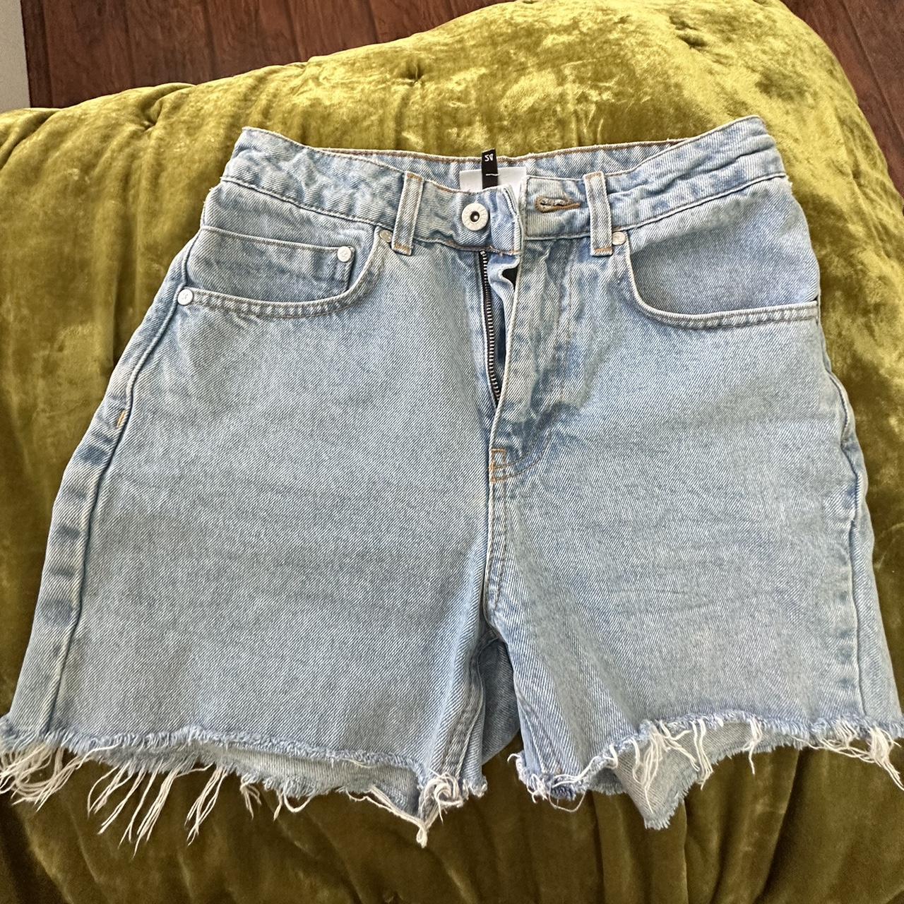 Ragged Mid Length Jean Shorts #jeanshorts... - Depop
