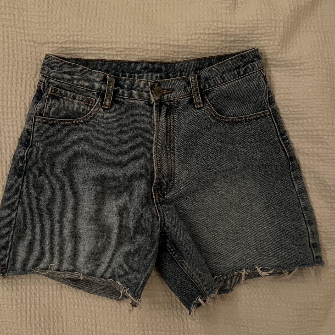 brandy melville blue long shorts :) 27" waist - Depop