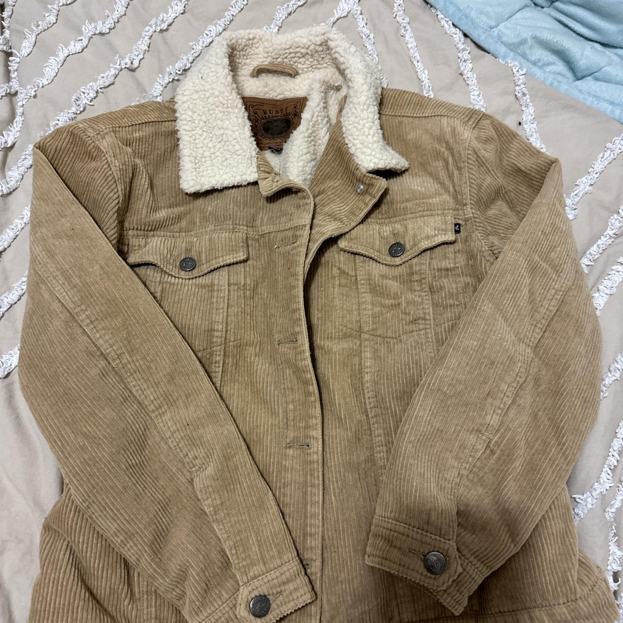 Size 8 rusty corduroy jacket great condition - Depop