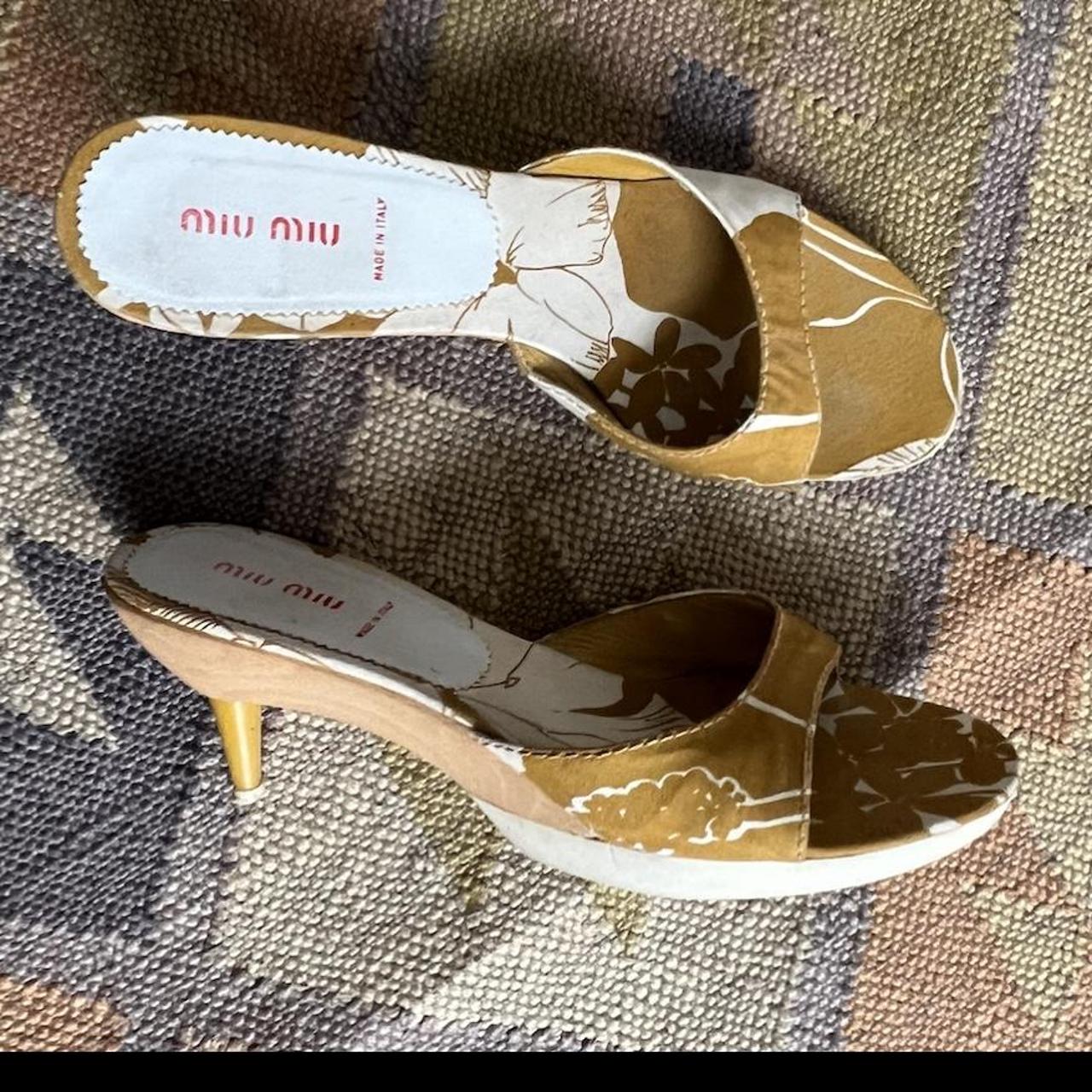 Vintage Miu Miu clogs , mules slides Very 90s Size 40 - Depop