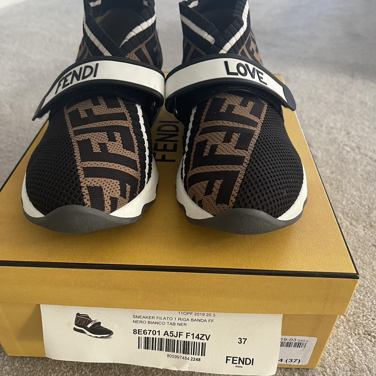 Fendi Velcro trainers including dust bag, box and... - Depop