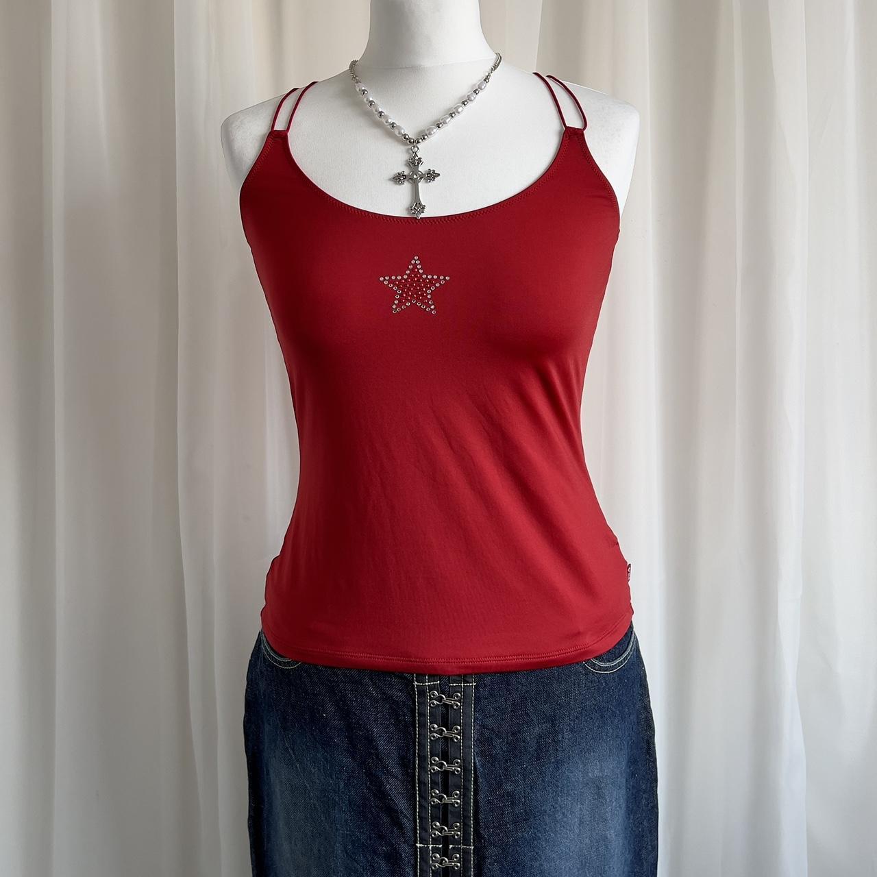 Vintage 90s y2k Rhinestone Star Cami Top Made from... - Depop