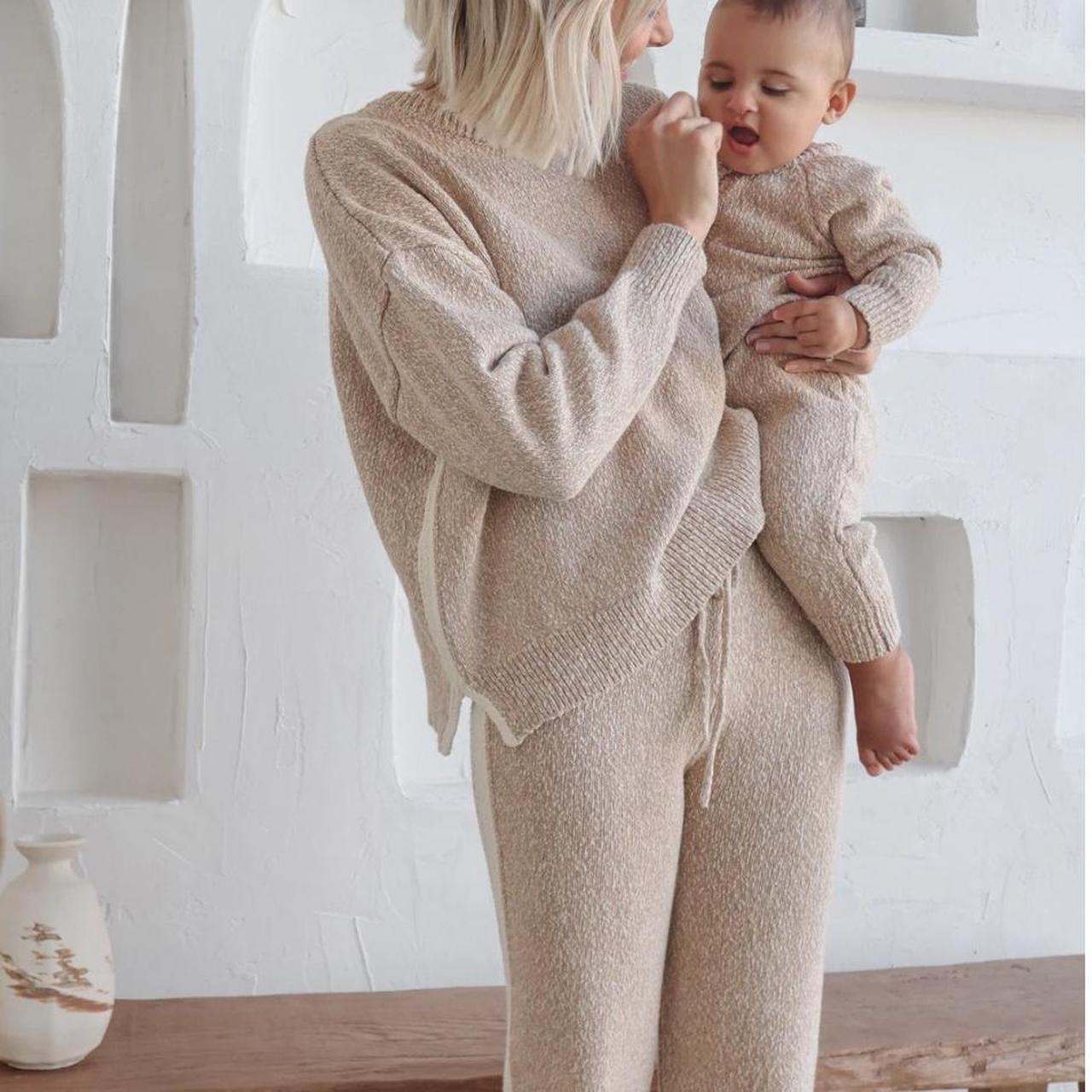 Ziggy Lou Knit jumper and pants set Almond Size... - Depop