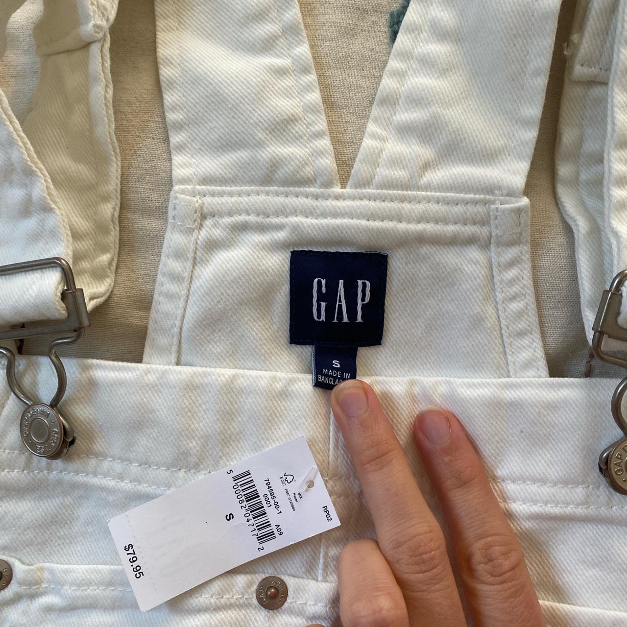 Gap White Cotton Denim Overalls Nwt Straight Leg Depop