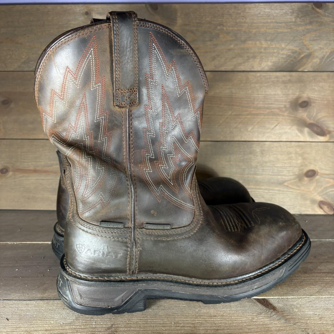 ariat big rig mens size 10.5 wide EEEE shoes brown... | Depop