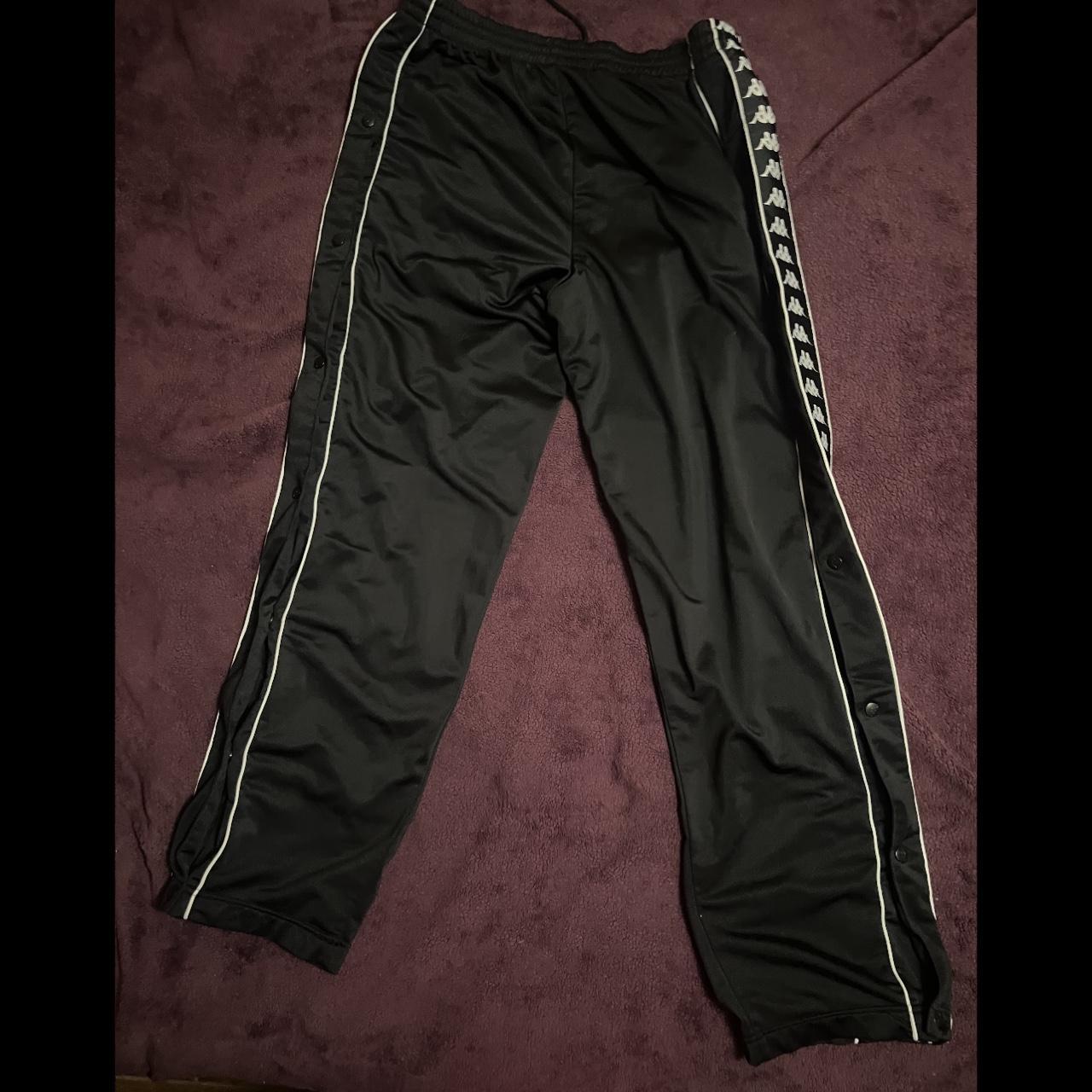 Vintage Black Kappa sweats pants Condition... - Depop