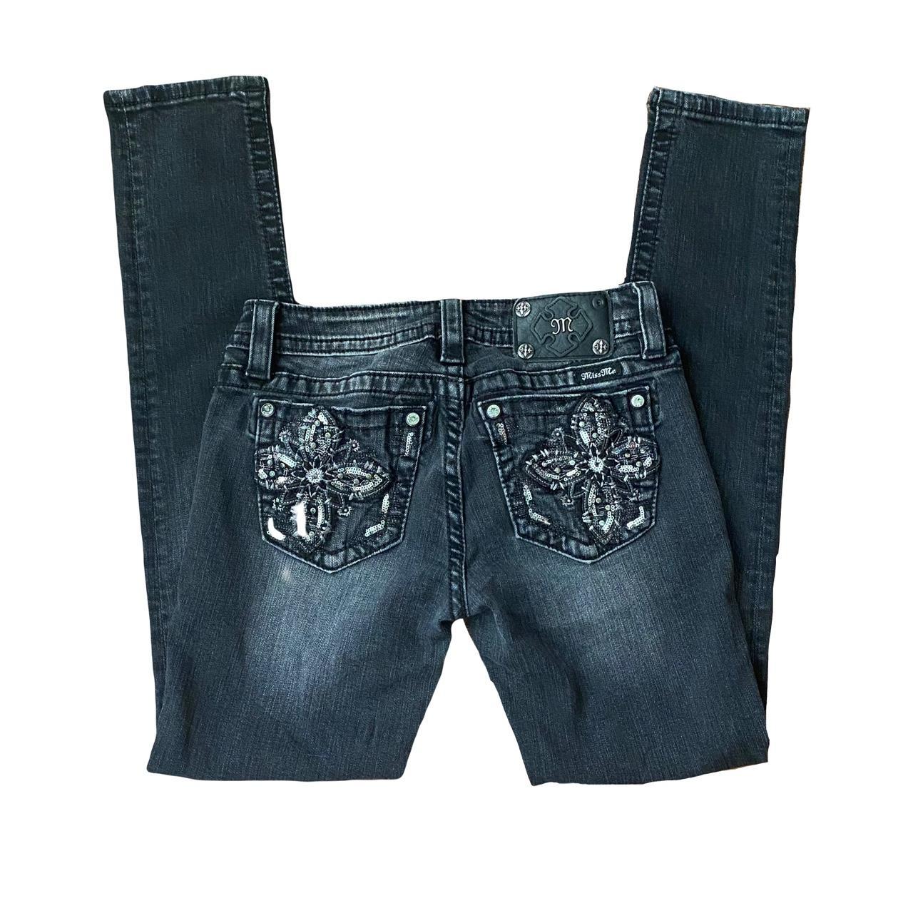 miss me black wash jewel skinny jeans ☆ size :... - Depop