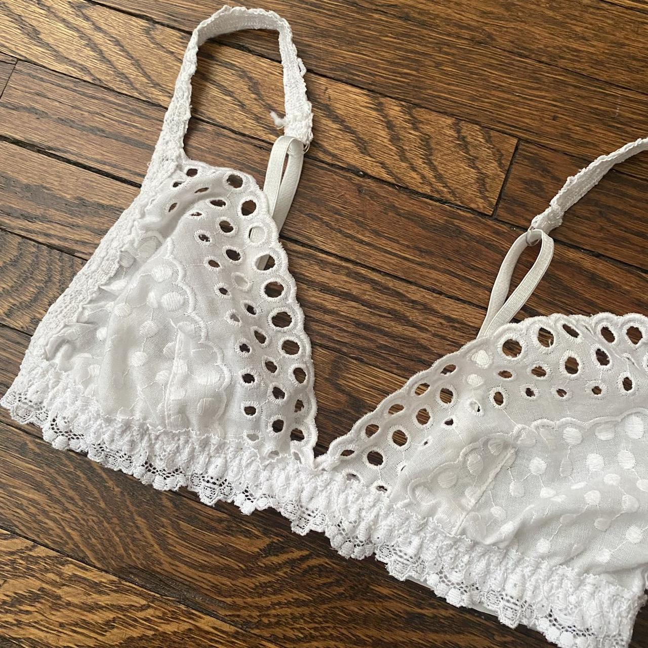 dove embroidered triangle bralette ☆ size : xs... - Depop