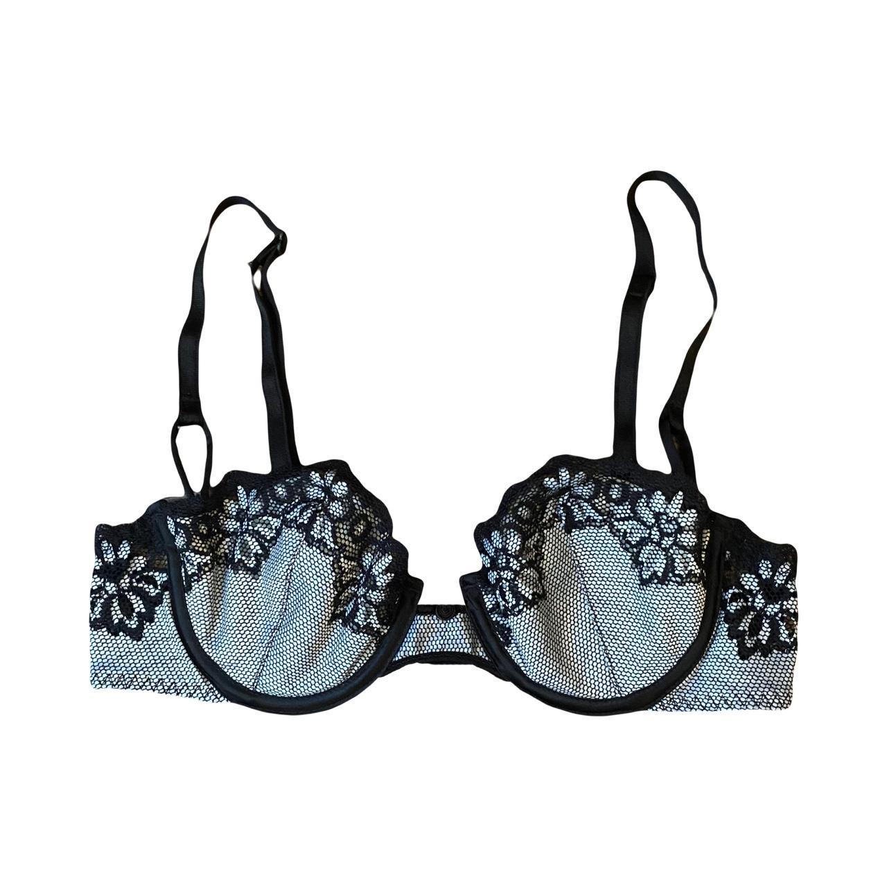 B&W lace demi bra Brand : Wonderbra size:... - Depop