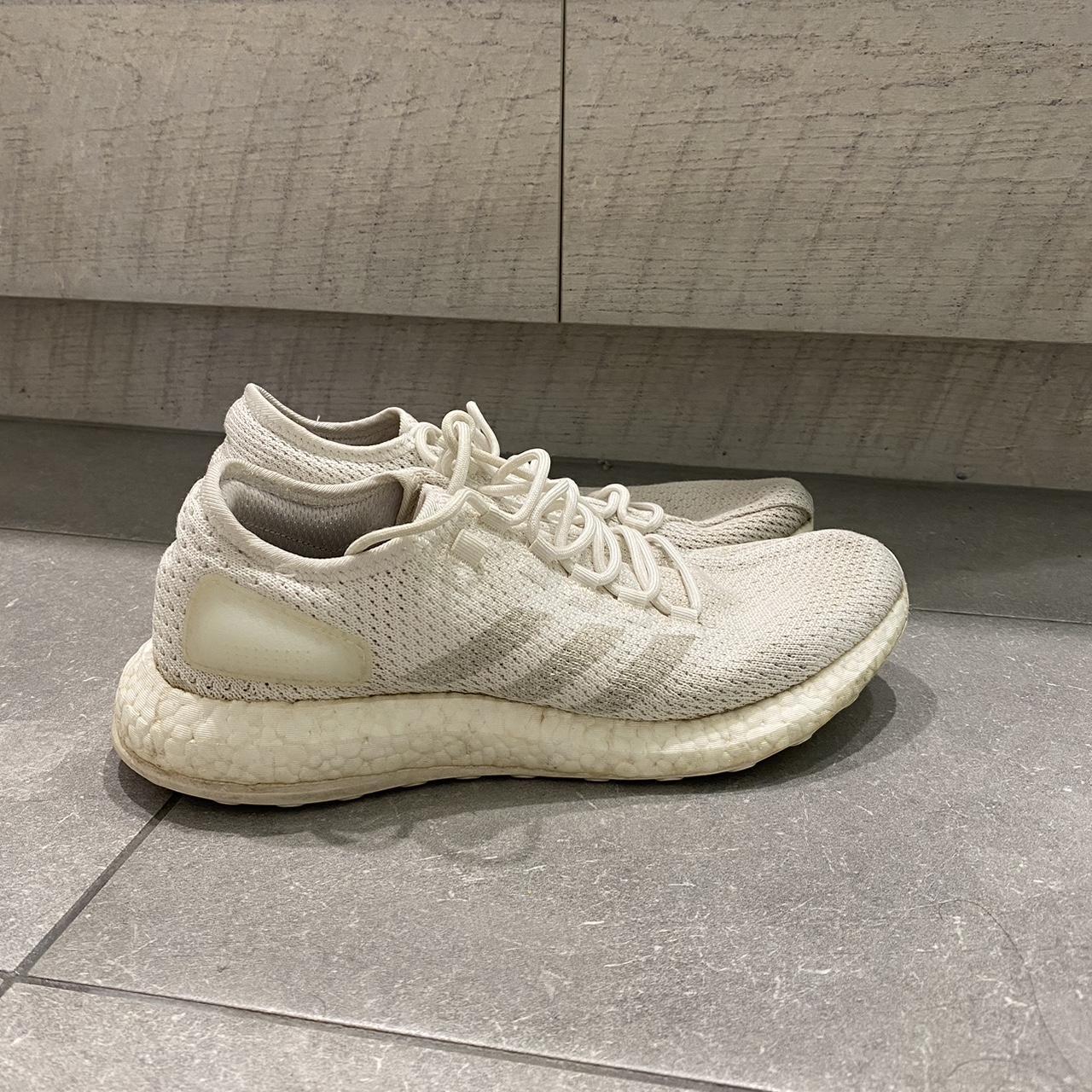 adidas pure boost white cream rrp $200 good... - Depop