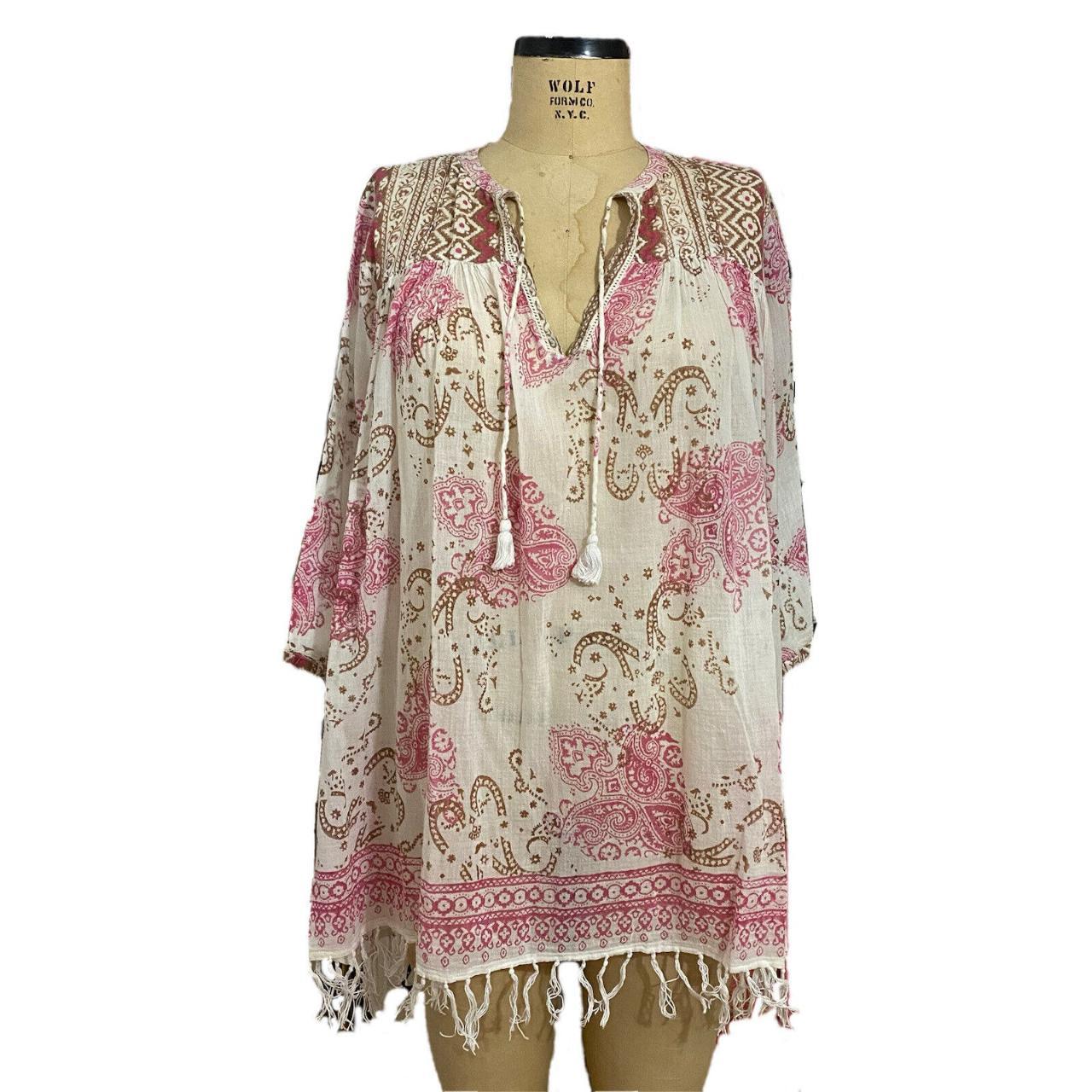 Roberta Roller Rabbit sheer cover up in a multicolor... - Depop