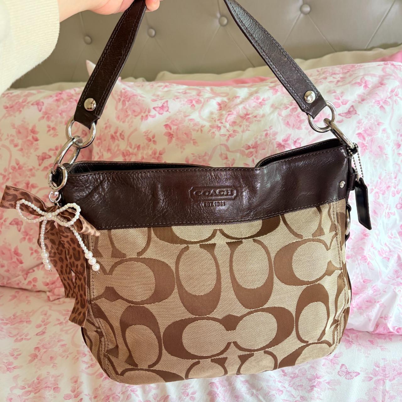 Coach mini Zoe Signature Canvas & Leather Logo... | Depop