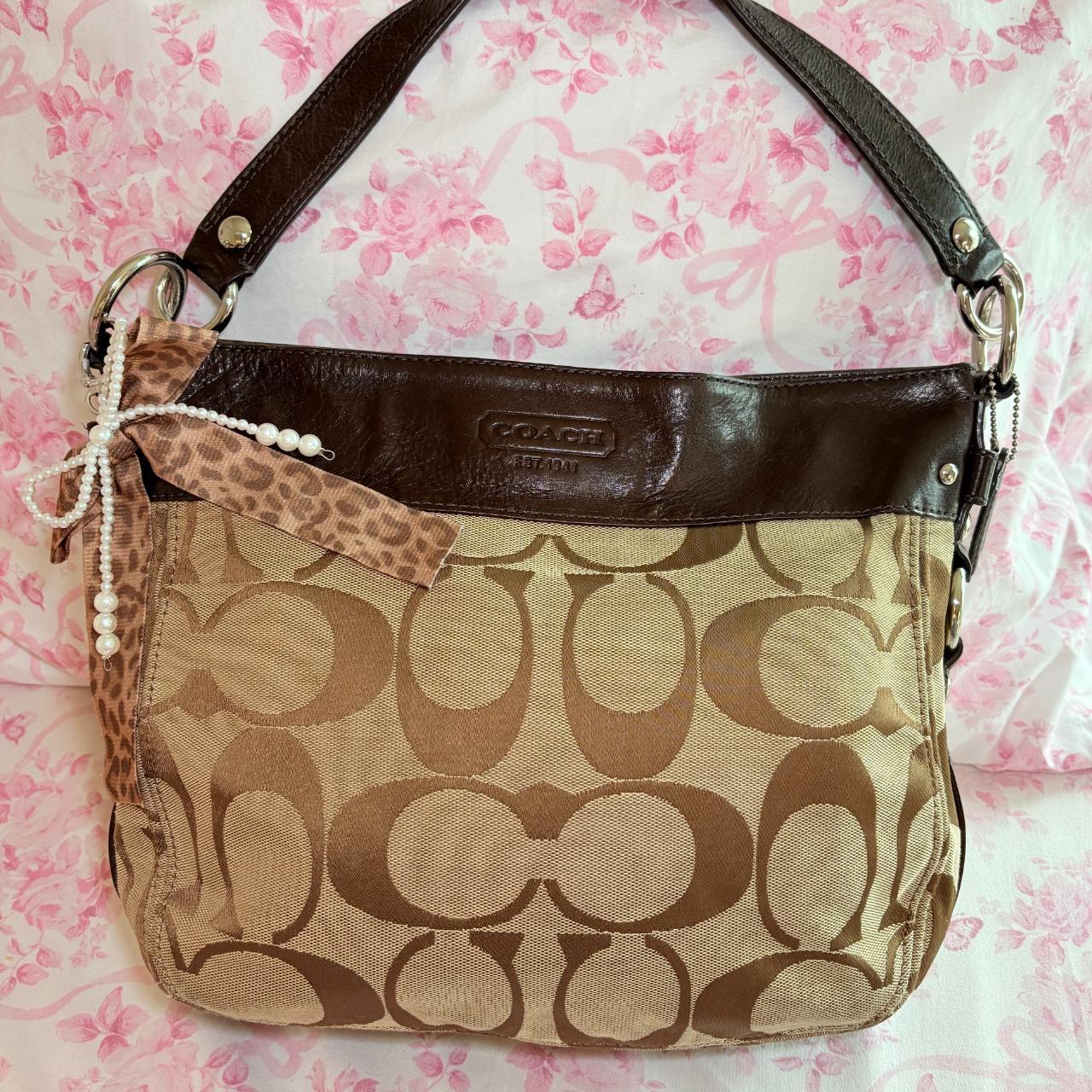 Coach mini Zoe Signature Canvas & Leather Logo... | Depop