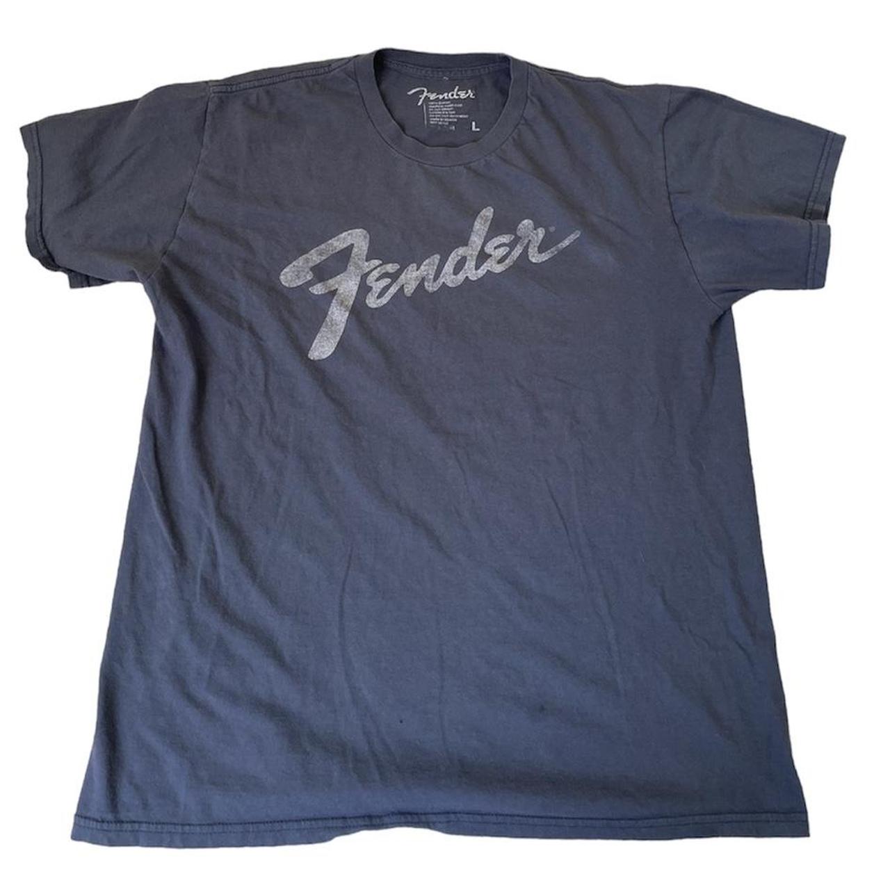 Fender Guitar Logo Mens Gray T-shirt Size Large... - Depop