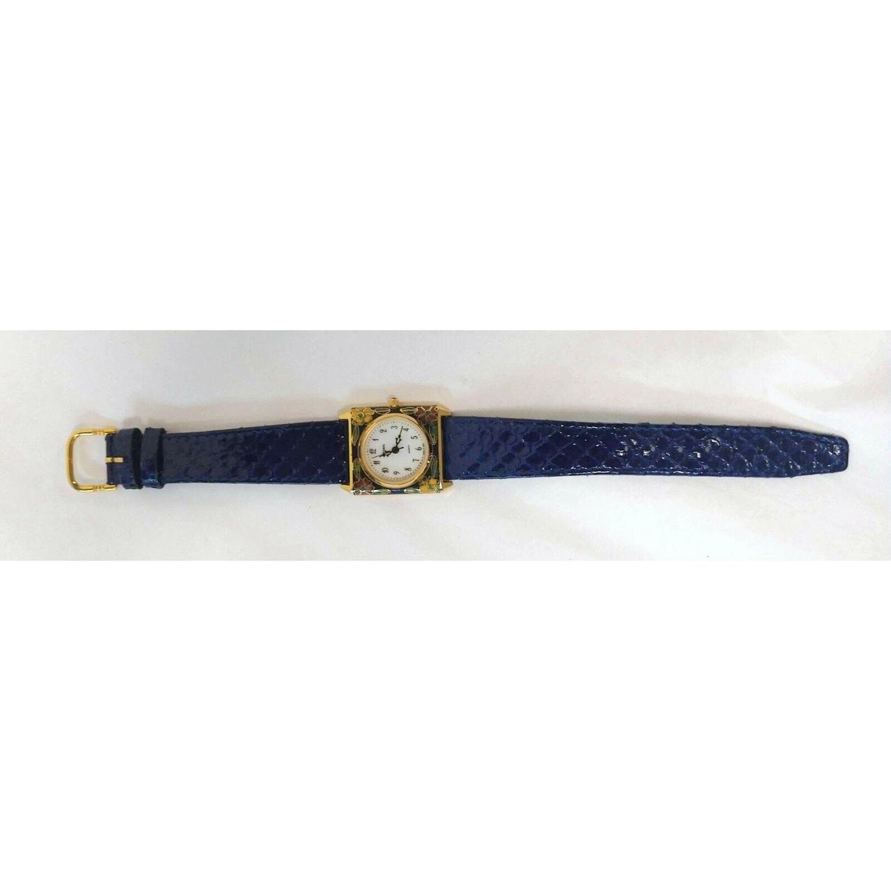 Lucoral Cloisonne Watch Patent Blue Leather... - Depop