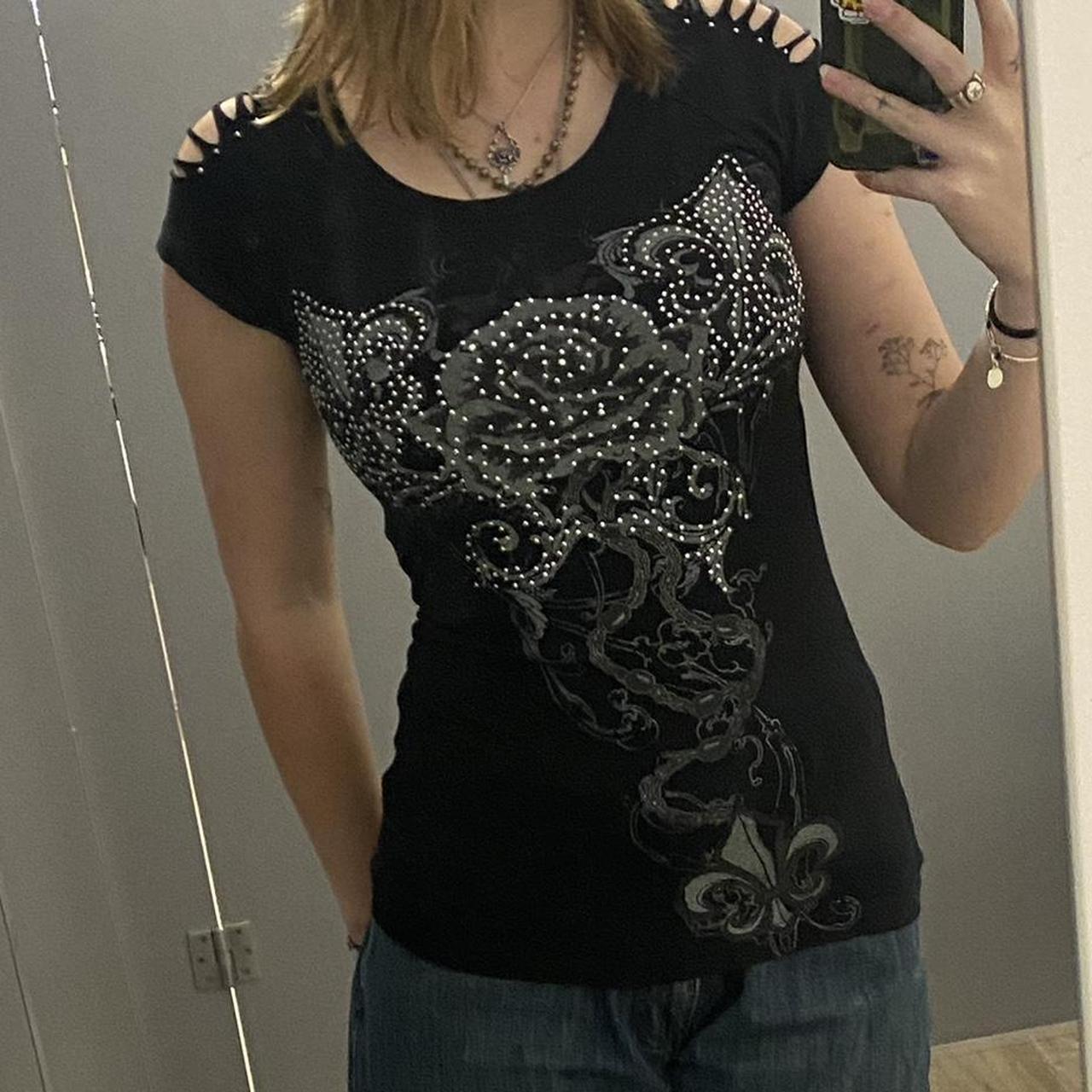 selling this y2k my bling esque tee rhinestones... - Depop
