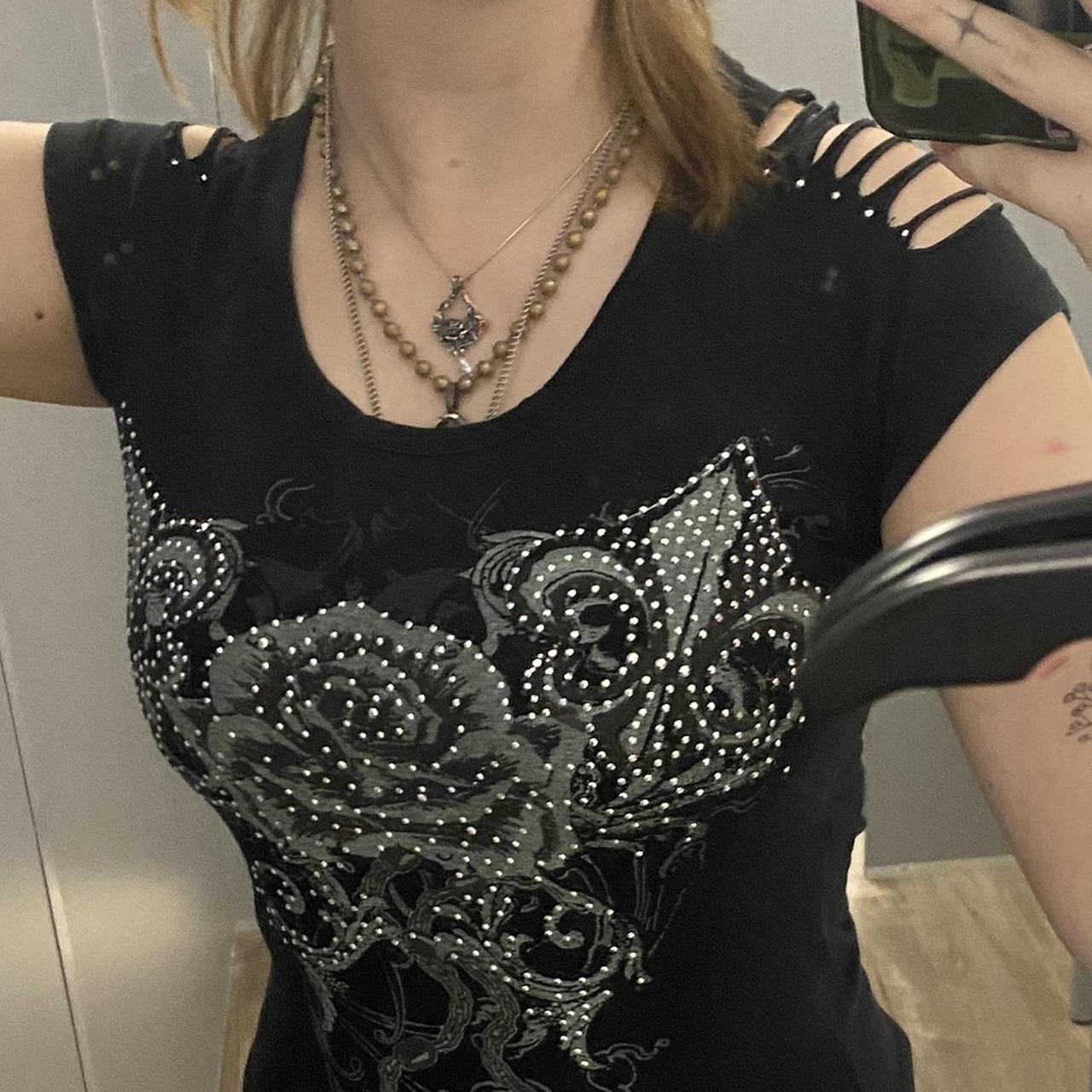 selling this y2k my bling esque tee rhinestones... - Depop