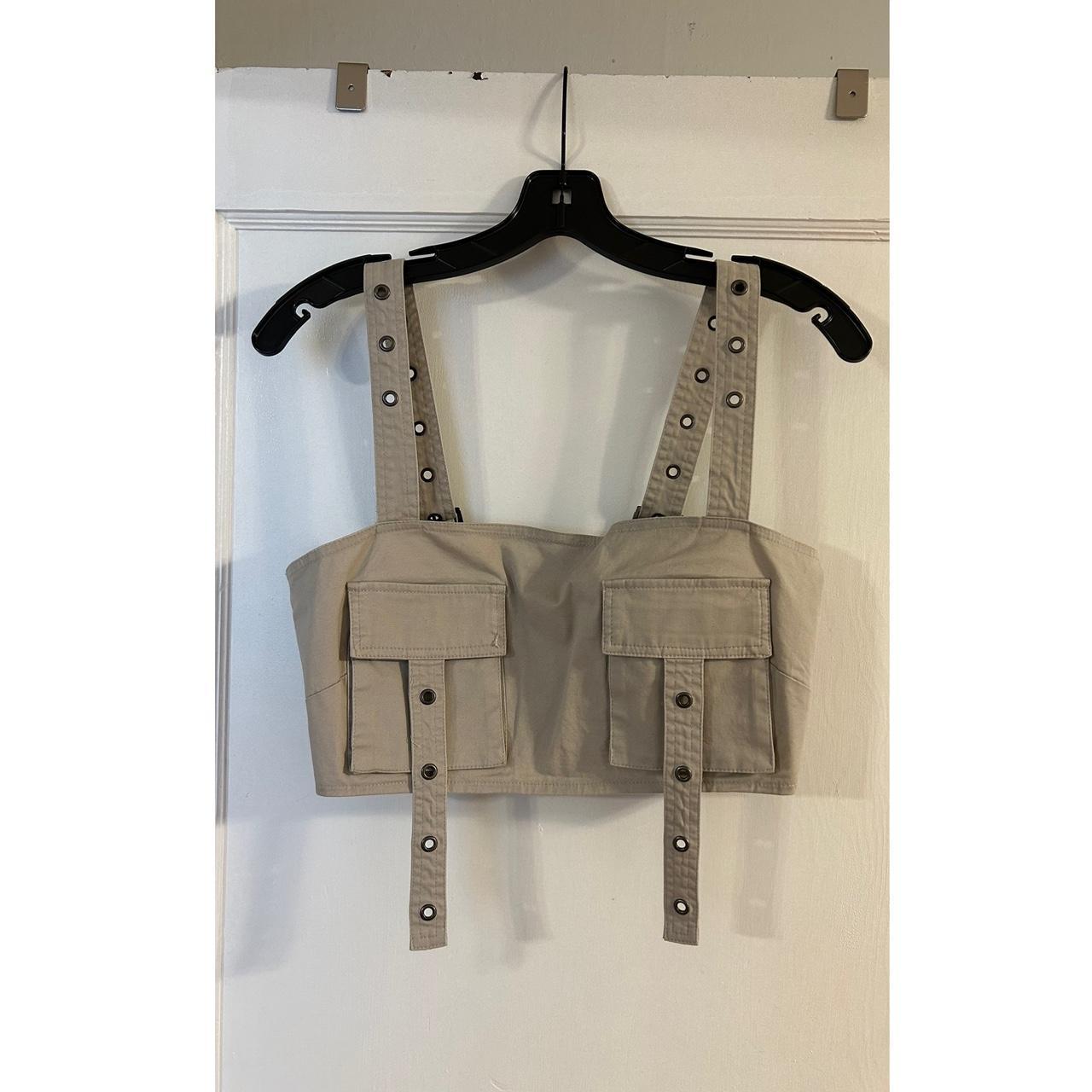Akira Cargo Crop Top worn once! adjustable straps... - Depop