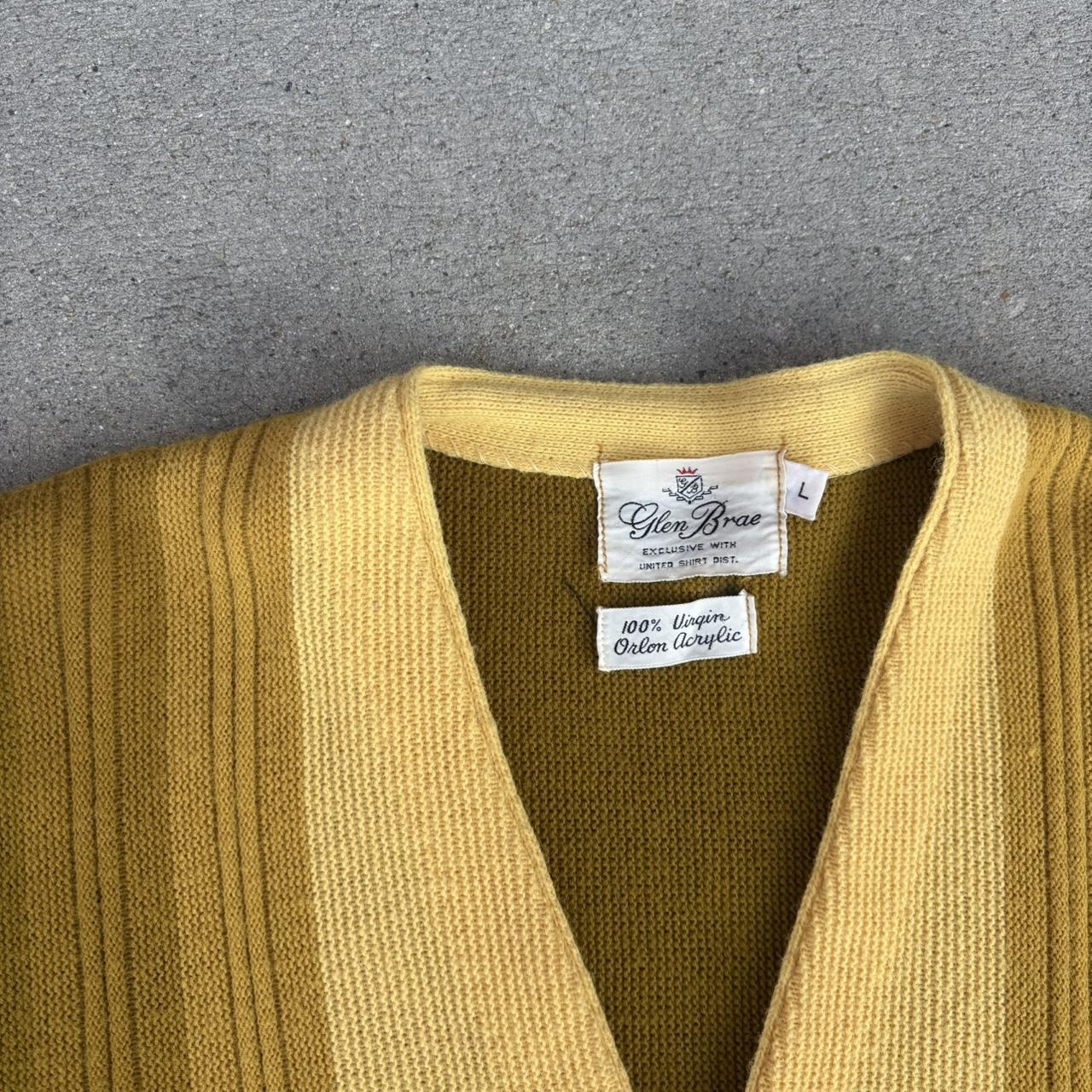 Yellow and brown vintage 60s cardigan Textured and... - Depop
