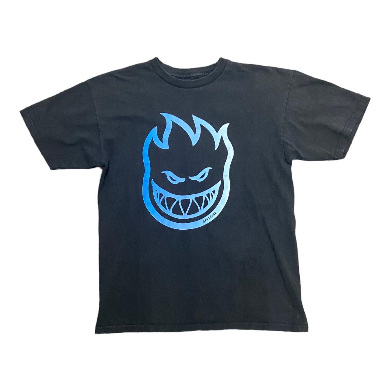 Black, Y2K, Spitfire, skateboard brand promo T-shirt... - Depop
