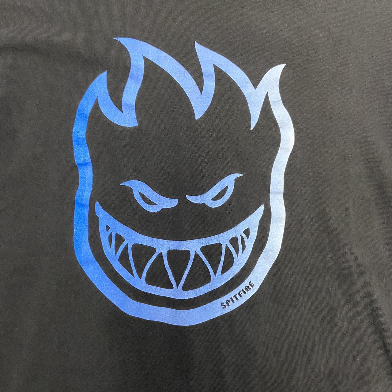 Black, Y2K, Spitfire, skateboard brand promo T-shirt... - Depop