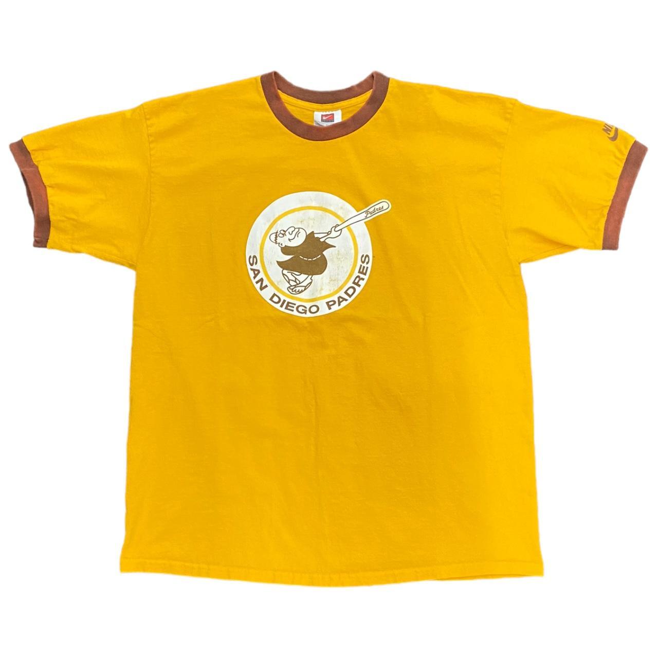 Yellow Y2K, San Diego, padres Nike promo T-shirt ⚾️... - Depop