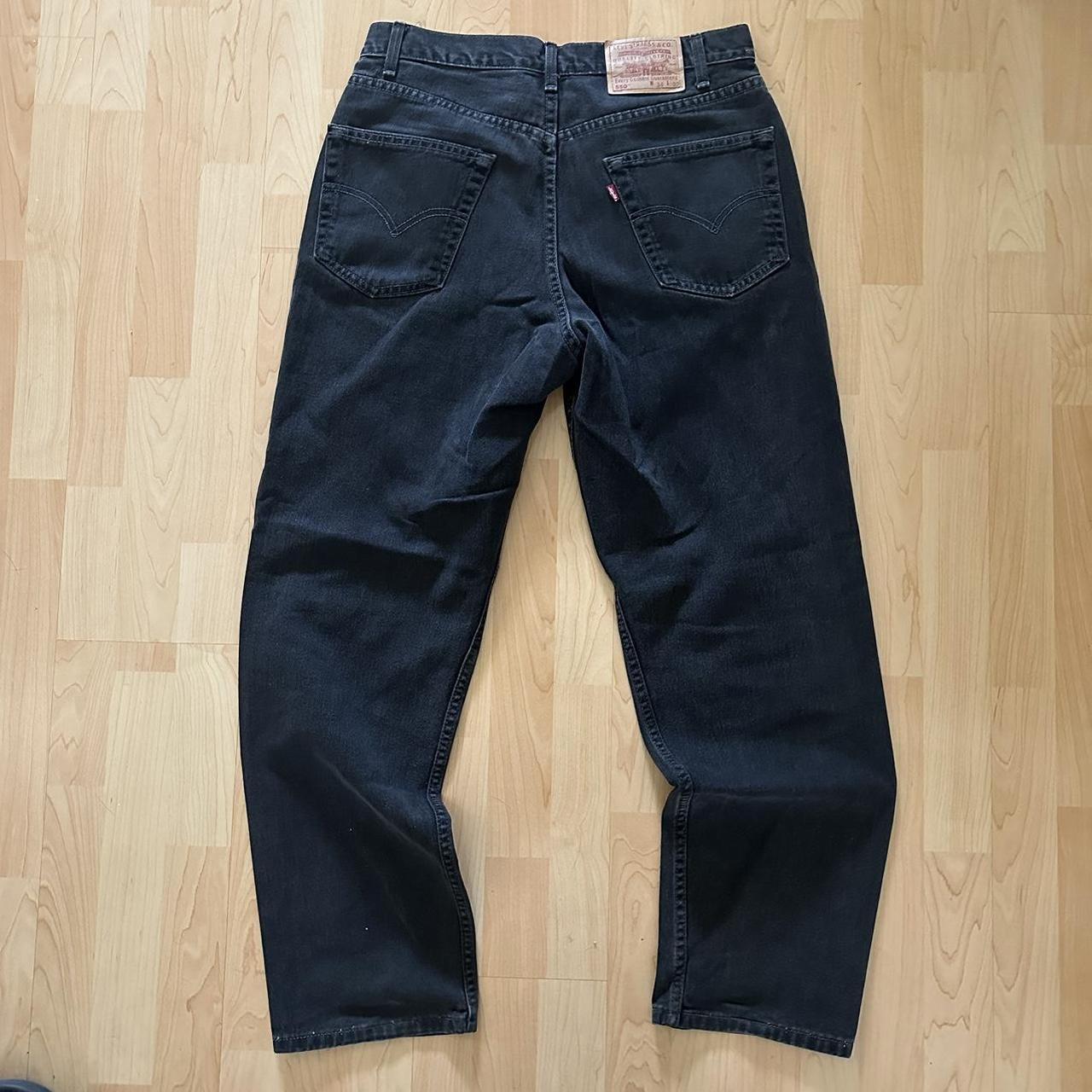 vintage black levis 550 jeans relaxed fit 34x32 no... - Depop