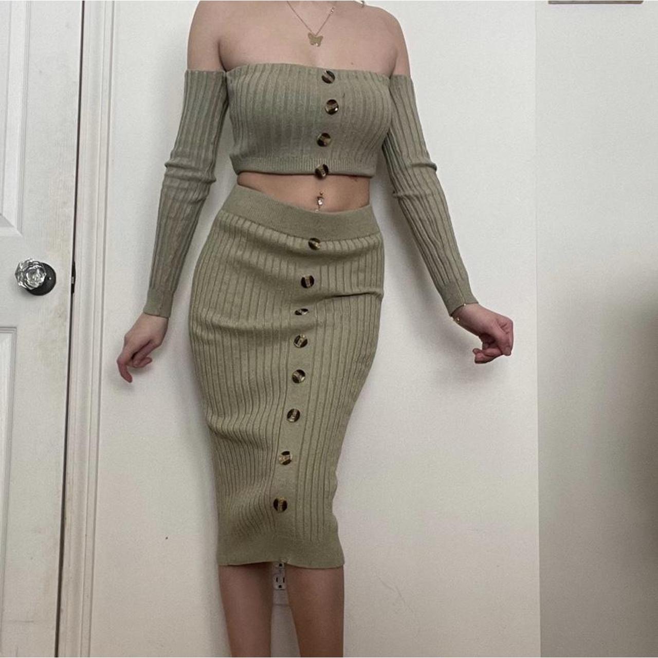 Sage, green, two piece outfit set great condition... - Depop