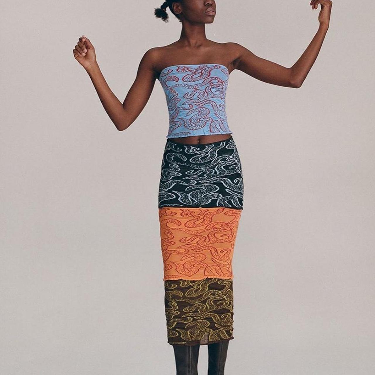 Paloma Wool Pico cropped tubed top orange size small - Depop