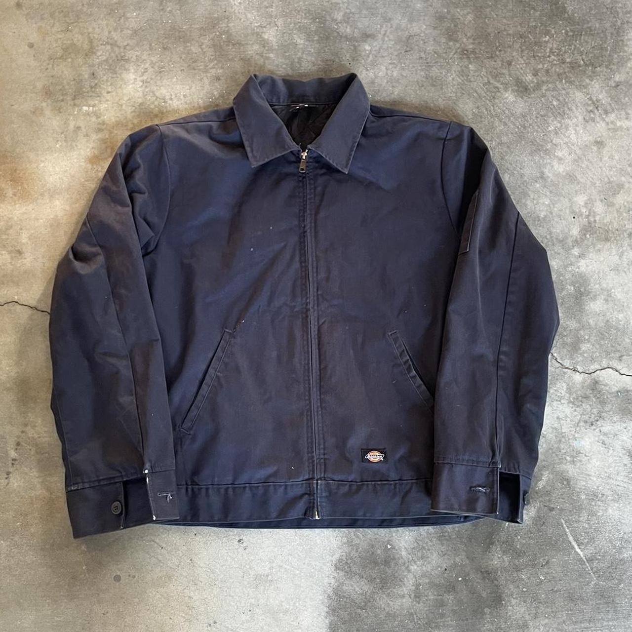 dickies work jacket size L good condition flaws are... - Depop