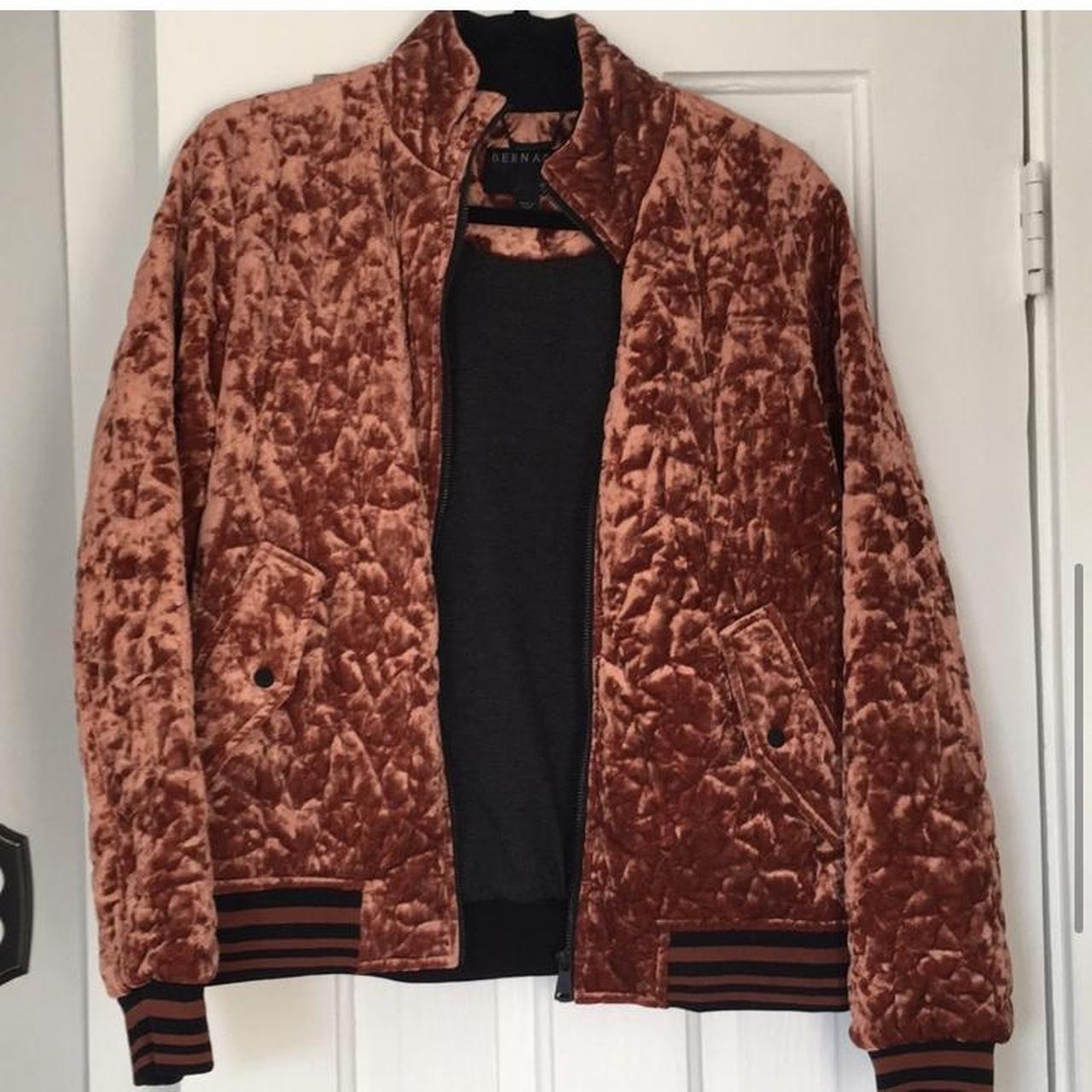 Beautiful velvet copper color jacket in size small.... - Depop