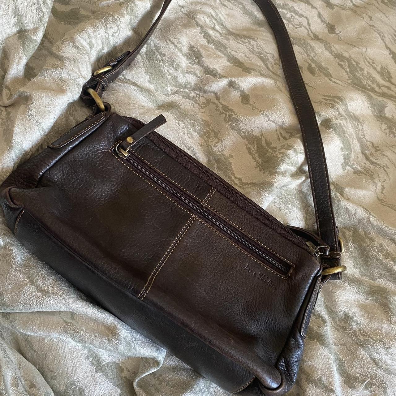 ⭐️ Jane Shilton brown LEATHER baguette bag ⭐️ in very... - Depop