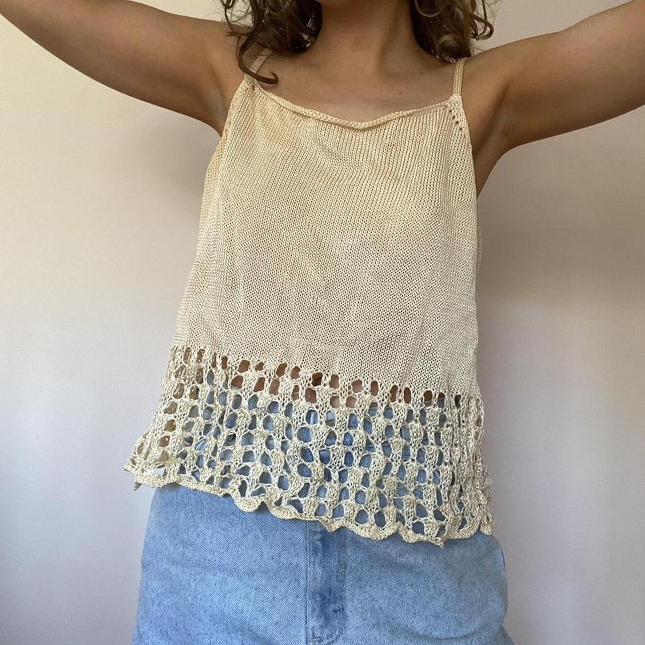 💫 Y2K DROP💫 ⭐️ 00s cream knit top ⭐️ In very good... - Depop