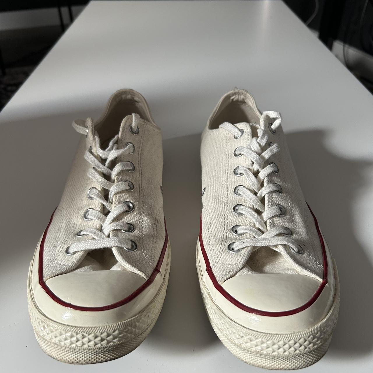 Converse chuck 70 low parchment US12 Condition 9/10... - Depop